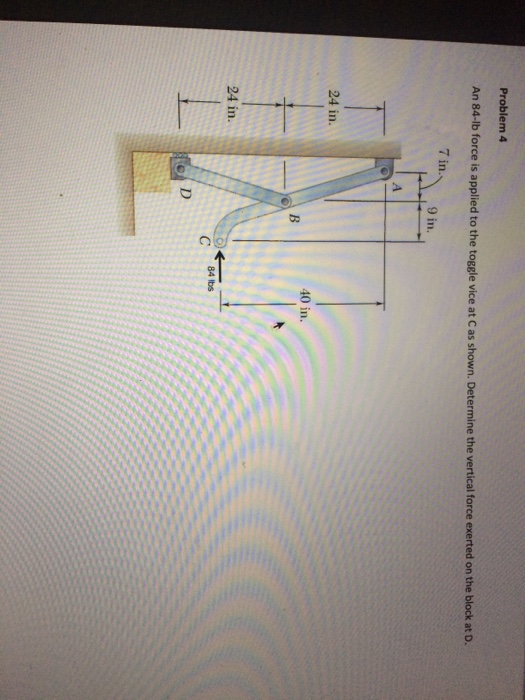 Solved An 84-lb force is applied to the toggle vice at C as | Chegg.com