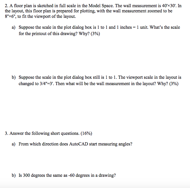 hello i need help in AutoCAD questions | Chegg.com