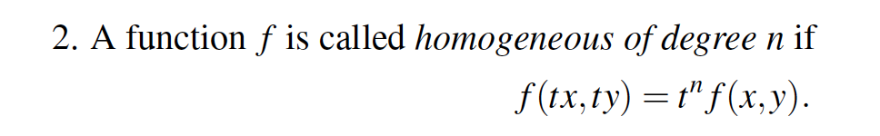 Solved A function f is called homogeneous of degree n if | Chegg.com