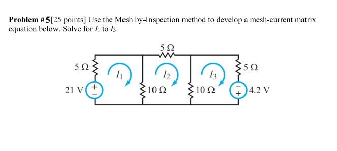Solved Use the Mesh by-inspection method to develop a | Chegg.com