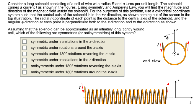 Solved Consider a long solenoid consisting of a coil of wire | Chegg.com