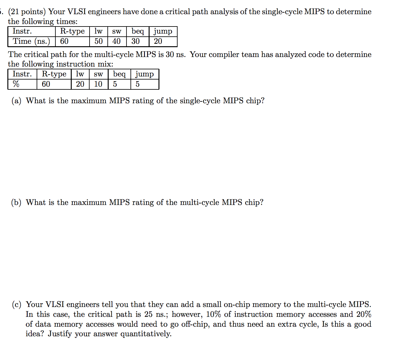 Your VLSI engineers have done a critical path | Chegg.com