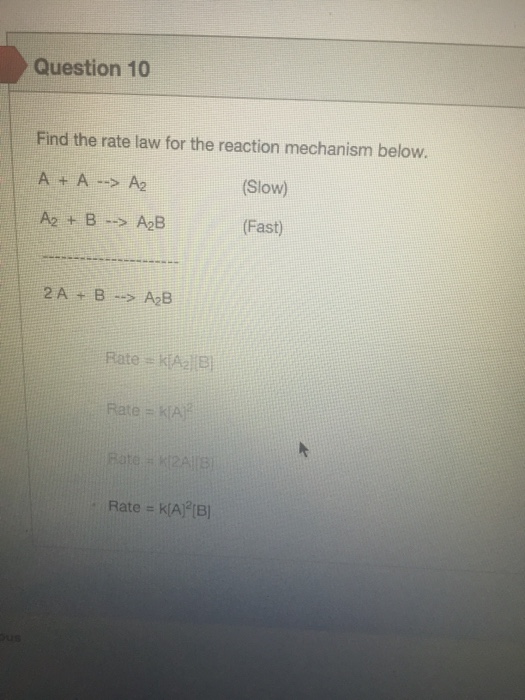 Solved Find the rate law for the reaction mechanism below. | Chegg.com