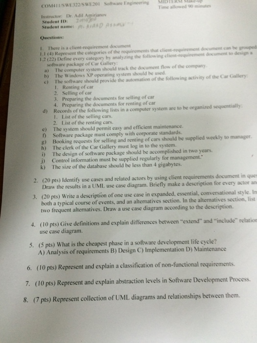 Solved There is a client-requirement requirements document. | Chegg.com