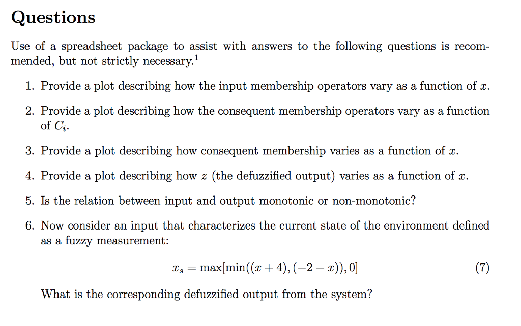 Consider the input membership functions defined over | Chegg.com