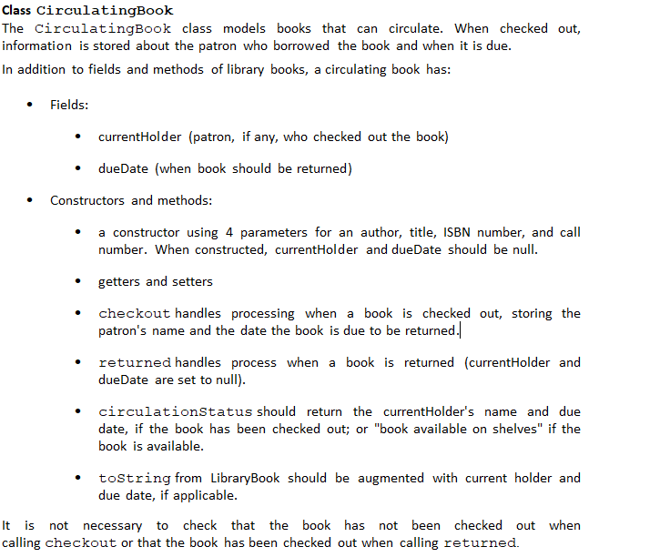 Solved -A CirculatingBook is a type of Library Book located | Chegg.com