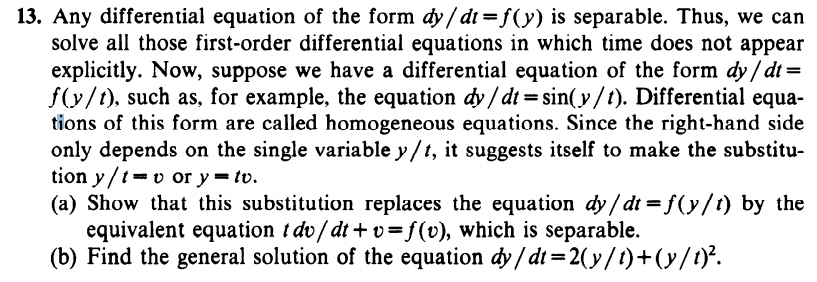 Solved 13. Any differential equation of the form dy/di-f(y) | Chegg.com