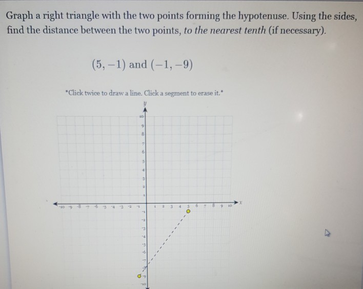Solved Graph a right triangle with the two points forming | Chegg.com