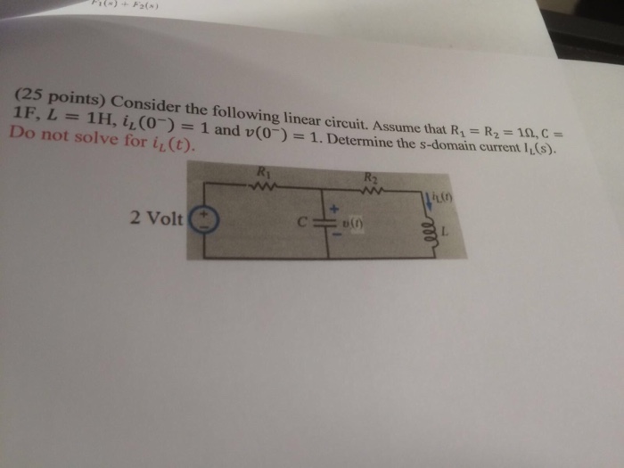 Solved Consider the following linear circuit. Assume that | Chegg.com