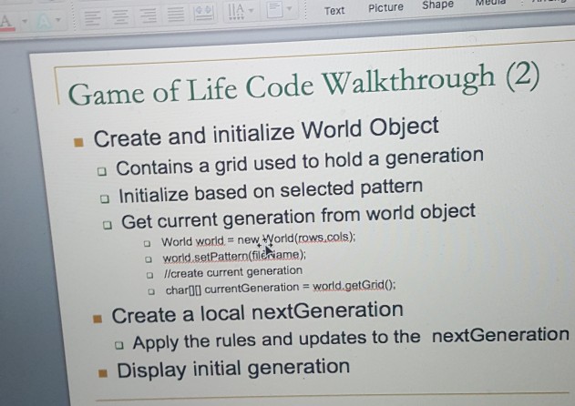 Solved Hello I have project of topic The Game Of Life. I | Chegg.com