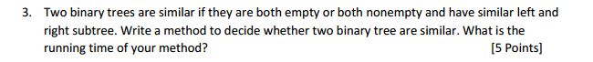 Solved Two Binary Trees Are Similar If They Are Both Empty