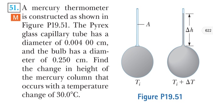 Solved A mercury thermometer is constructed as shown in | Chegg.com