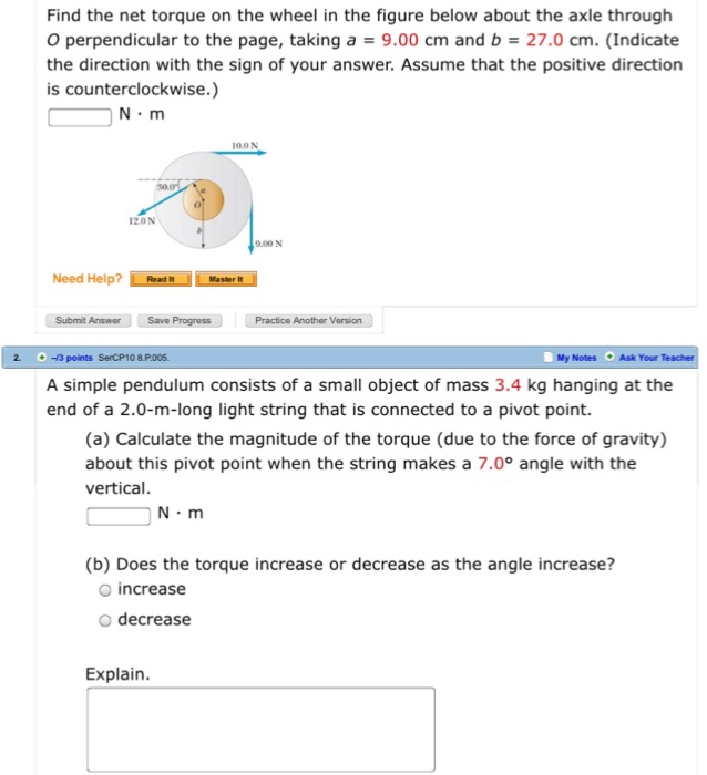 Solved Find the net torque on the wheel in the figure below | Chegg.com