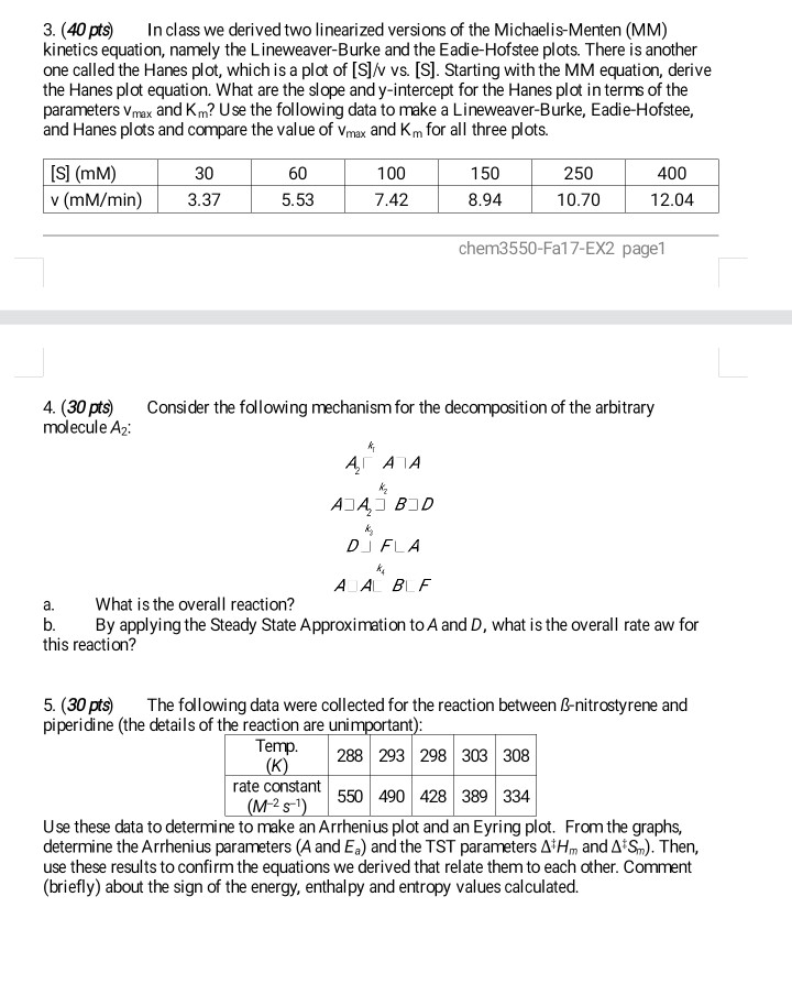 Solved 3. (40 pts) lass we derived two linearized versions | Chegg.com