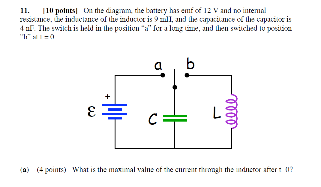 Solved ( (b) What is the angular frequency of the current | Chegg.com