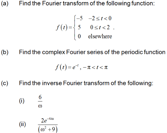 Solved (a) Find the Fourier transform of the following | Chegg.com