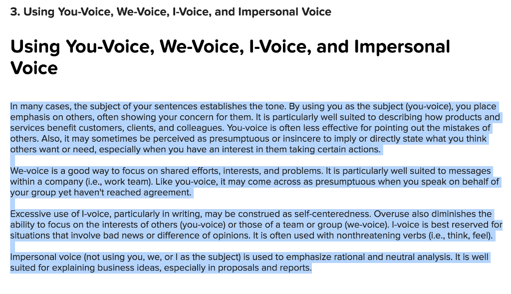 3. Using You-Voice, We-Voice, I-Voice, and Impersonal | Chegg.com