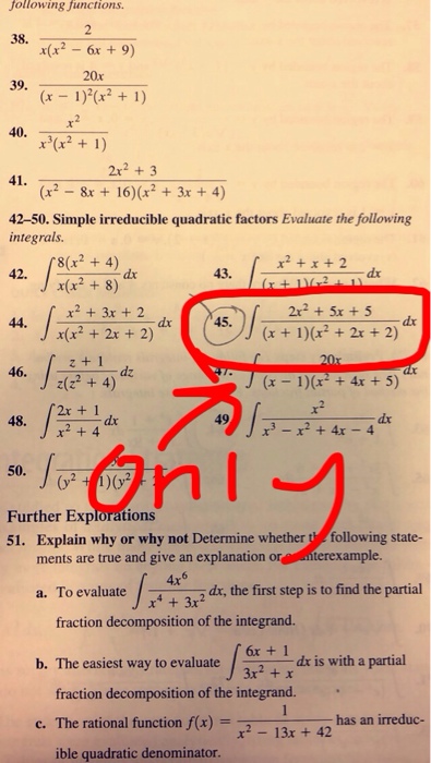 Solved Evaluate the following integrals. integral 2x^2 + 5x | Chegg.com