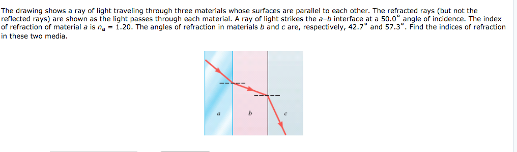 Solved The drawing shows a ray of light traveling through | Chegg.com