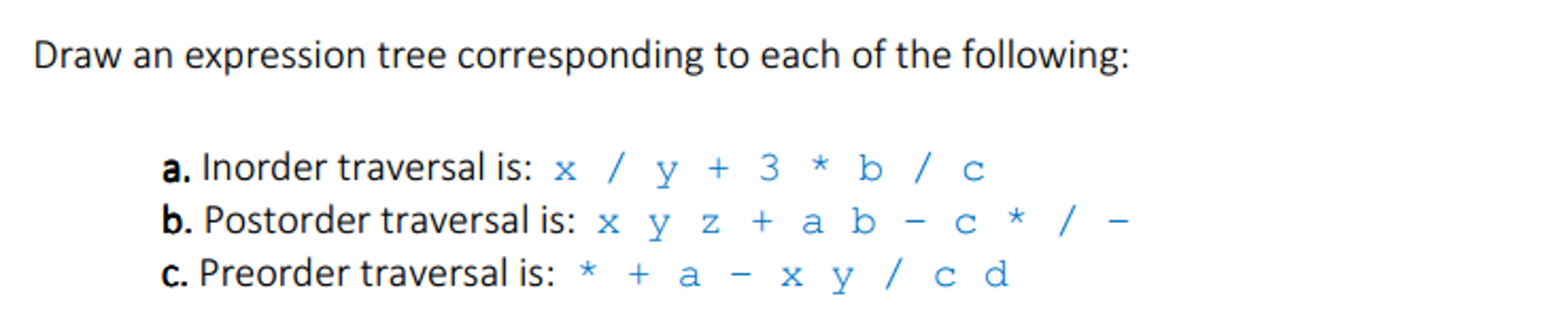 Solved Draw an expression tree corresponding to each of the | Chegg.com