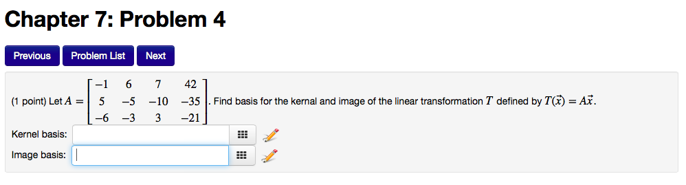 Solved Let A Find Basis For The Kernel And Image Of The