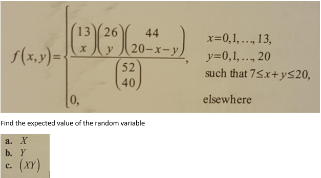 Find the expected value of the random variable | Chegg.com