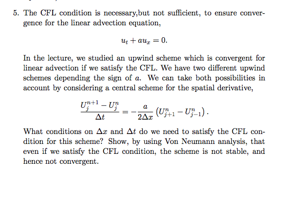 Solved The CFL condition is necessary, but not sufficient, | Chegg.com
