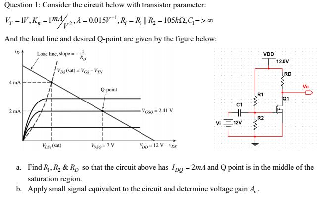 Solved Question 1: Consider the circuit below with | Chegg.com