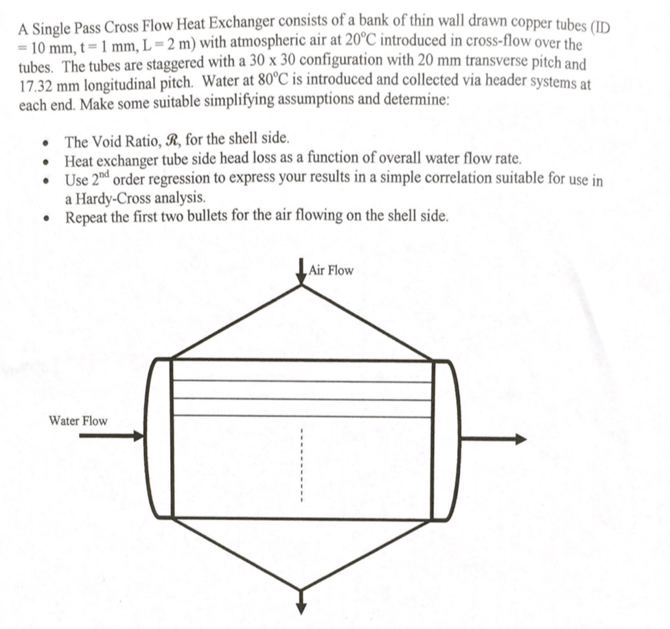 Solved A Single Pass Cross Flow Heat Exchanger consists of a | Chegg.com