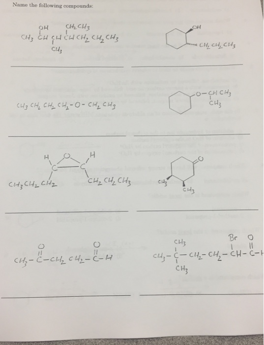 Solved Name the following compounds: OH O-CHH CH Cu CH, CH, | Chegg.com