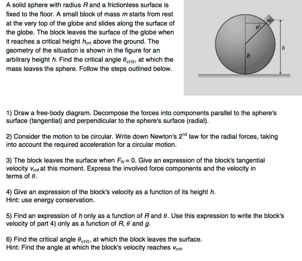 Solved A solid sphere with radius R and a frictionless | Chegg.com