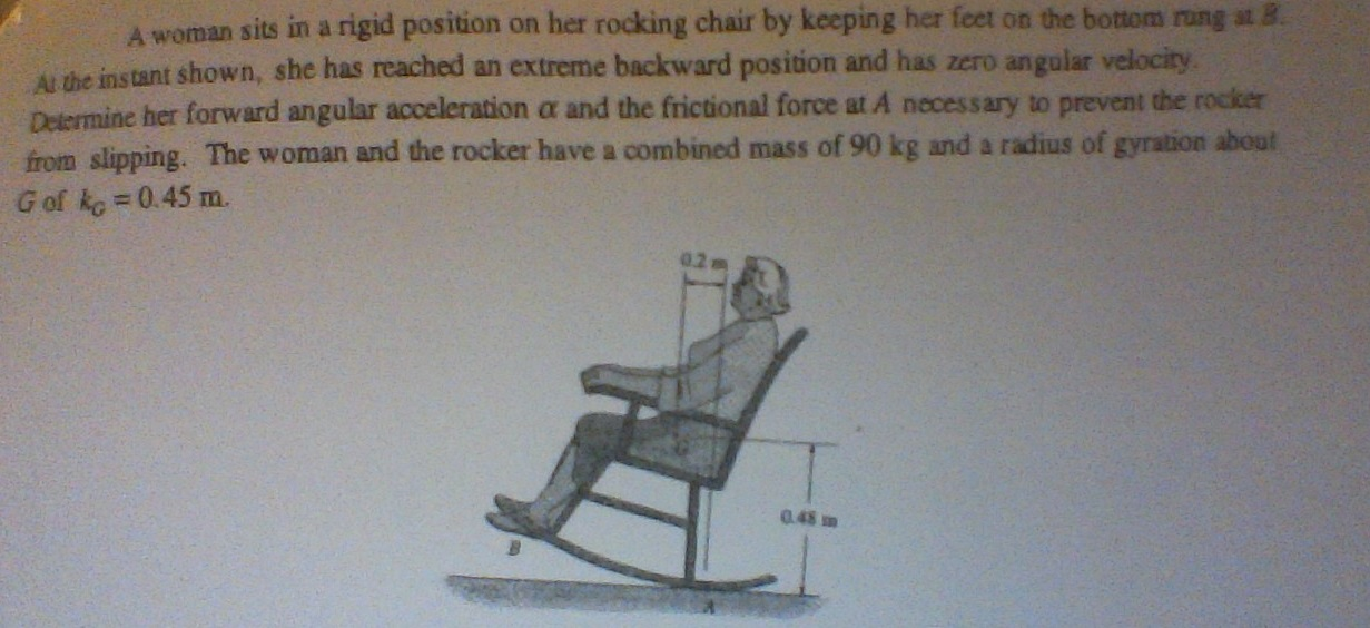 Solved A woman sits in a rigid position on her rocking chair | Chegg.com