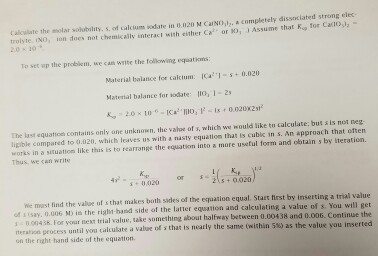 Calculate the volubility. calcium iodate o 020 M | Chegg.com