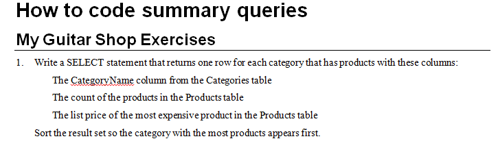Solved Write A Select Statement That Returns One Row For