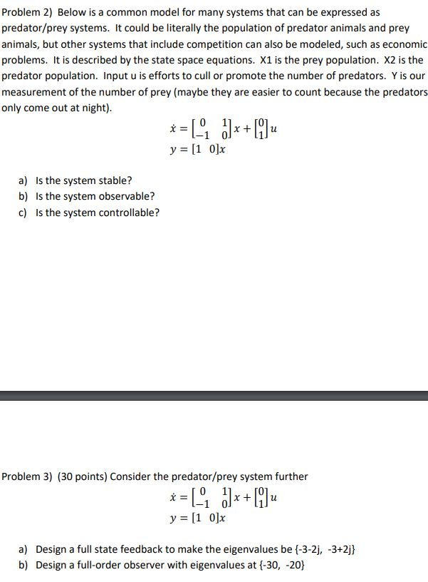Solved Problem 2) Below is a common model for many systems | Chegg.com
