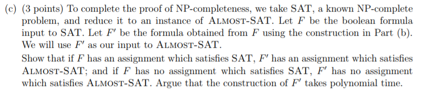 (c) (3 points) To complete the proof of | Chegg.com