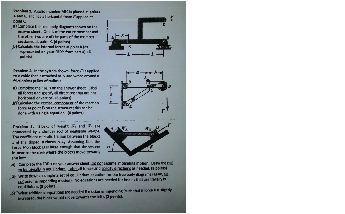 Solved A solid member ABC is pinned at points A and B, and | Chegg.com