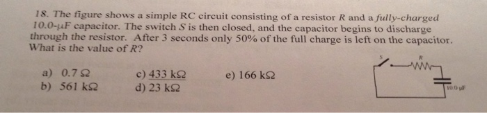 Solved The figure shows a simple RC circuit consisting of a | Chegg.com