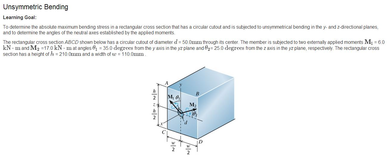 1.The neutral-axis angle of the cross section being | Chegg.com
