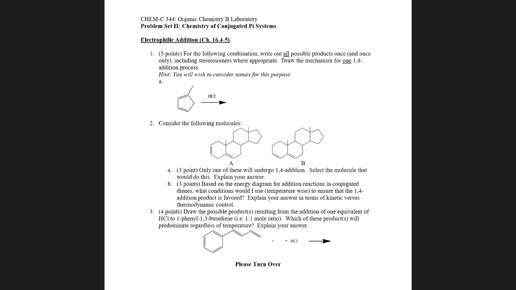 Solved CHEM-C 344: Organic Chemistry II Laboratory Problem | Chegg.com