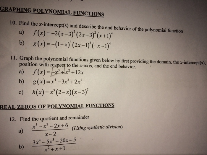 Solved Find the x-intercept(s) and describe the end behavior | Chegg.com
