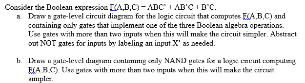 Solved Consider the Boolean expression E(ABC) = ABC' + AB,C | Chegg.com