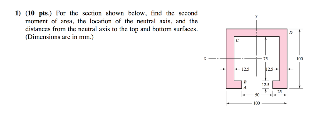 Solved 1) (10 pts.) For the section shown below, find the | Chegg.com Solved 1) (10 pts.) For the section shown below, find the | Chegg.com