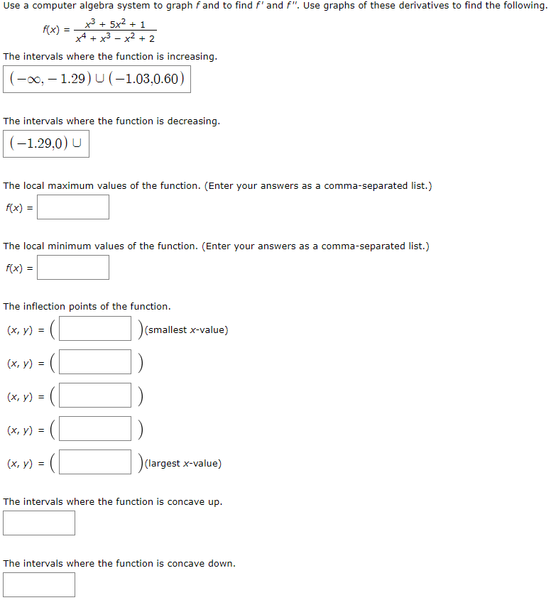 Solved Use a computer algebra system to graph f and to find | Chegg.com Solved Use a computer algebra system to graph f and to find | Chegg.com