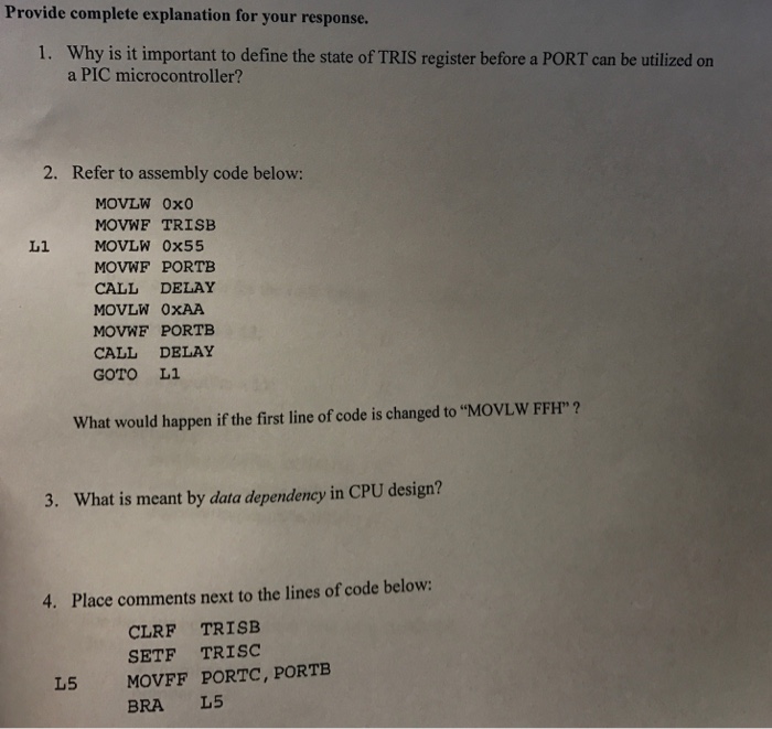 Solved Provide complete explanation for your response. Why | Chegg.com