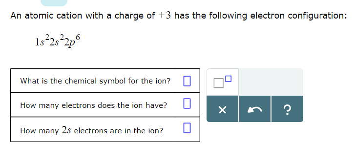 Solved An Atomic Cation With A Charge Of 3 Has The