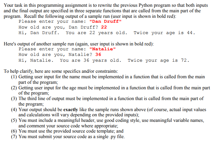 Solved Your task in this programming assignment is to | Chegg.com