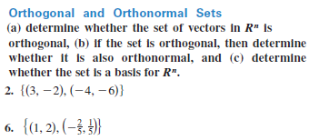 Solved Orthogonal and Orthonormal Sets determine whether the | Chegg.com