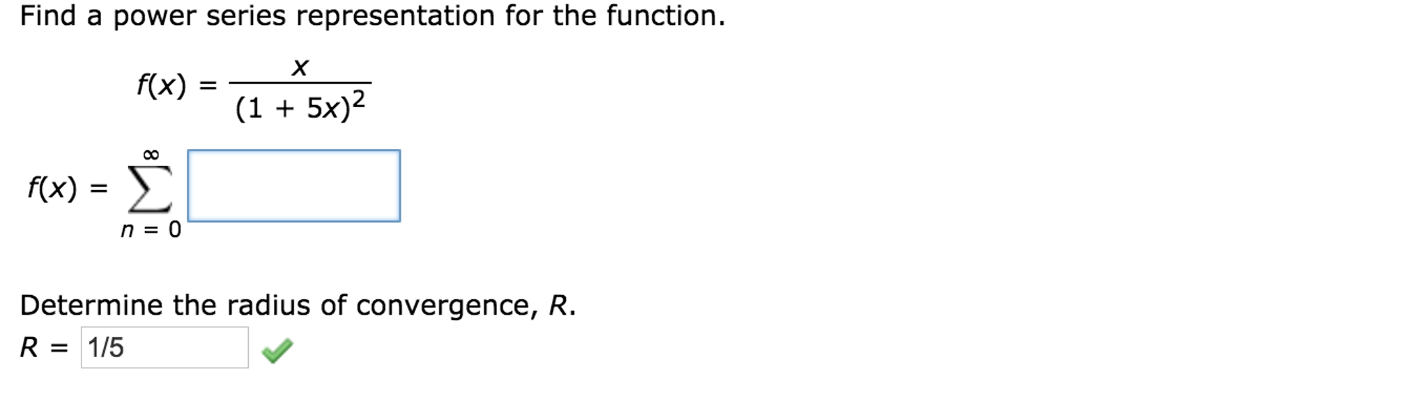 Solved Find a power series representation for the function. | Chegg.com