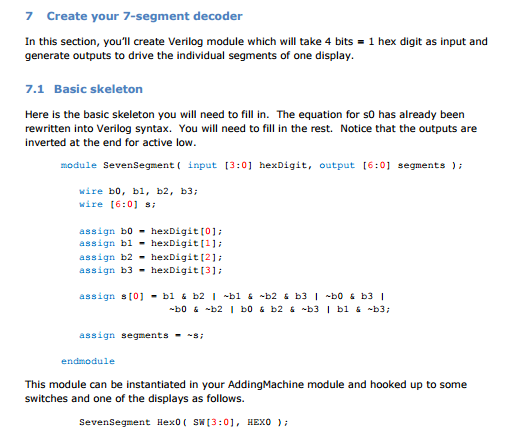 Verilog-7-segment displays. I already finished | Chegg.com